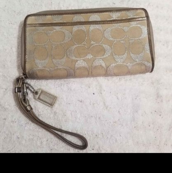 Coach | Bags | Coach Metallic Gold Signature C Wallet | Poshmark